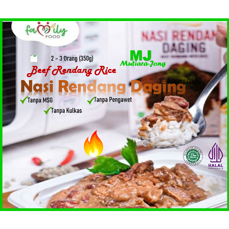 Makanan Tersedia Nasi Rendang Daging Hidangi 2-3 orang (350g) Halal ...