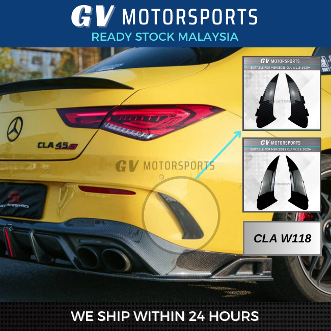 READY STOCK Mercedes Benz W118 Rear Bumper Side Air Vent Canards CLA180 ...