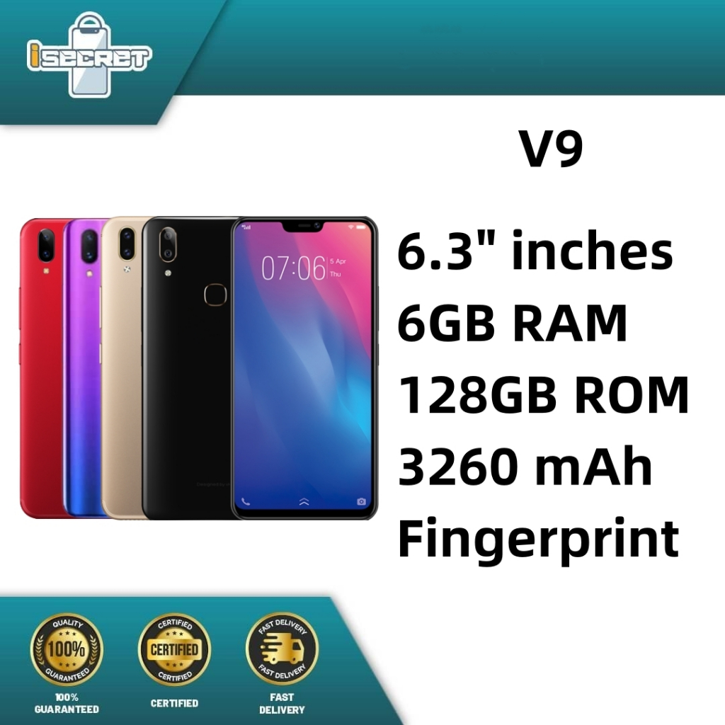 Vivo V9 (6GB RAM + 128GB ROM) 6.3 inch'' LTE Used SmartPhones l HADIAH ...