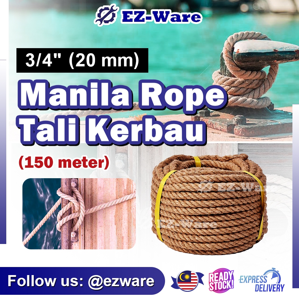 3/4" (18mm) Manila Rope Tali Kerbau (150meter) | Shopee Malaysia