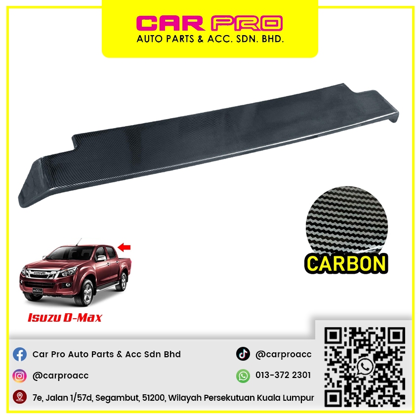 Isuzu DMAX D-Max 2012 - 2020 Top Spoiler Carbon Fiber Stick On Only ...