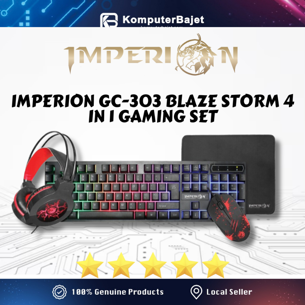 IMPERION GC-303 BLAZE STORM 4 in 1 GAMING Combo set Mouse, Keyboard ...