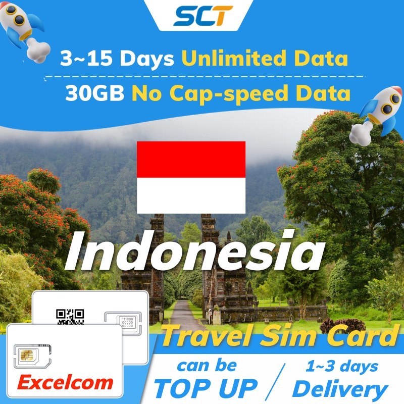Indonesia Travel Sim Card 3 to 15 days Unlimited Internet 印尼 Data Roaming sim card【daily 500MB ...