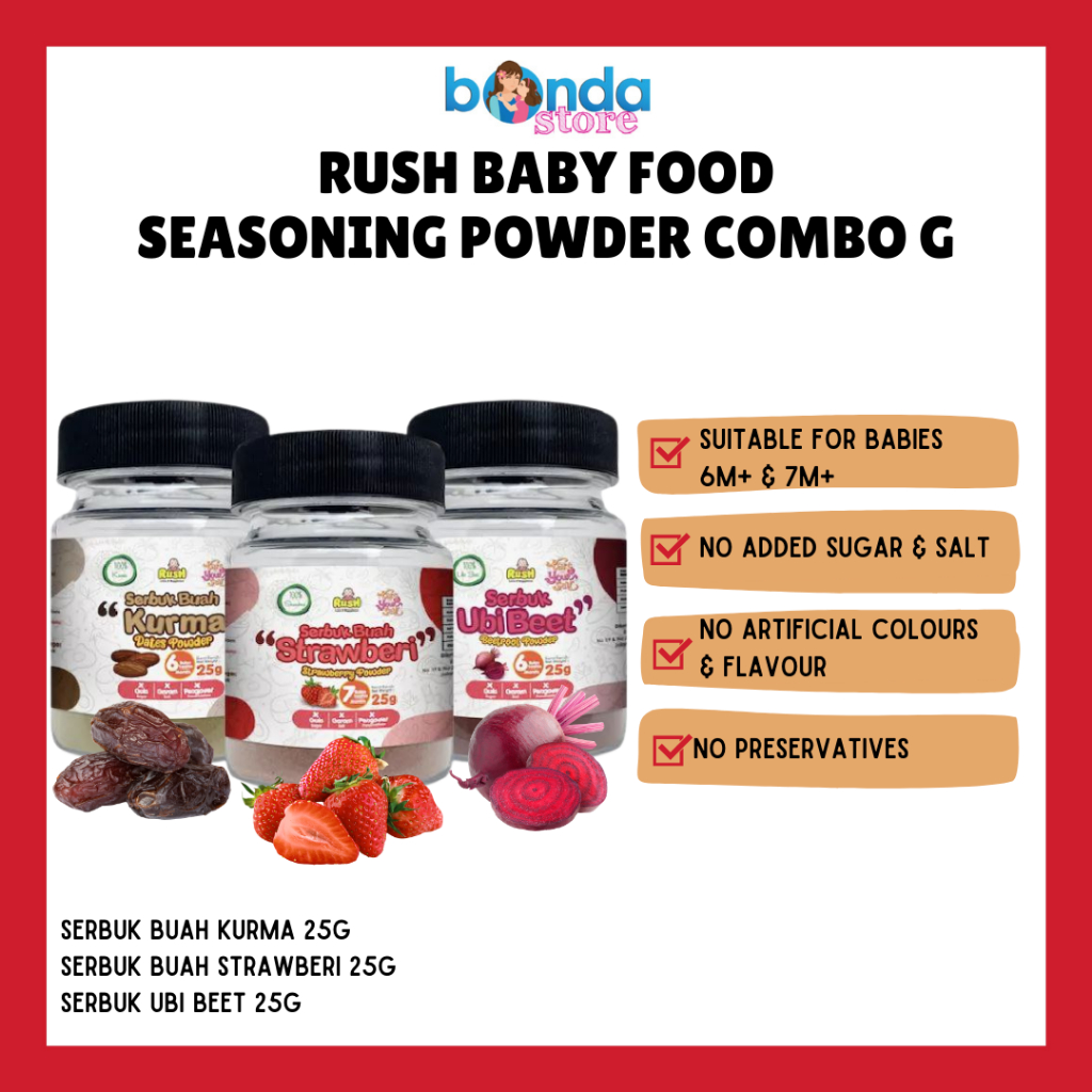RUSH BABY SEASONING POWDER COMBO G (SERBUK BUAH KURMA, SERBUK BUAH ...