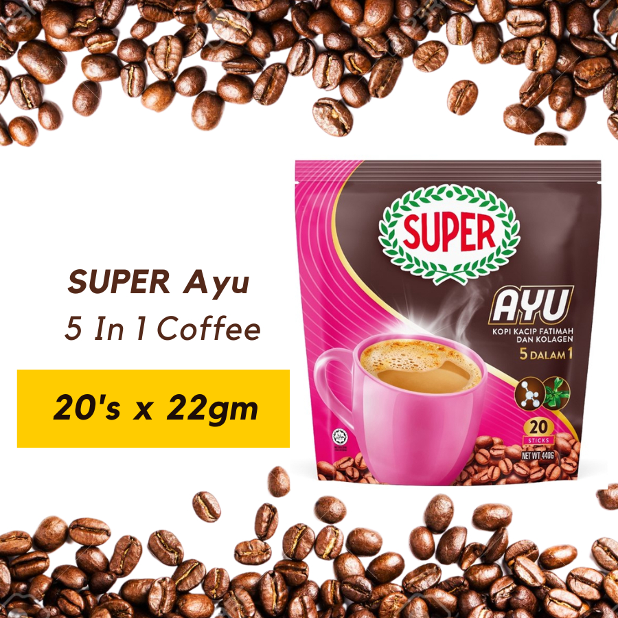 SUPER Ayu 5in1 (22g x 20s) Coffee with Kacip Fatimah and Collagen ...