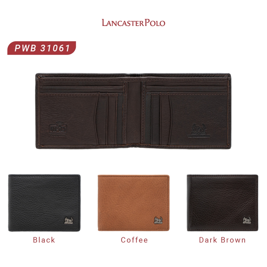 Lancaster Polo Men’s Top Grain Leather Bi-Fold Wallet with Gift Box - 3 ...