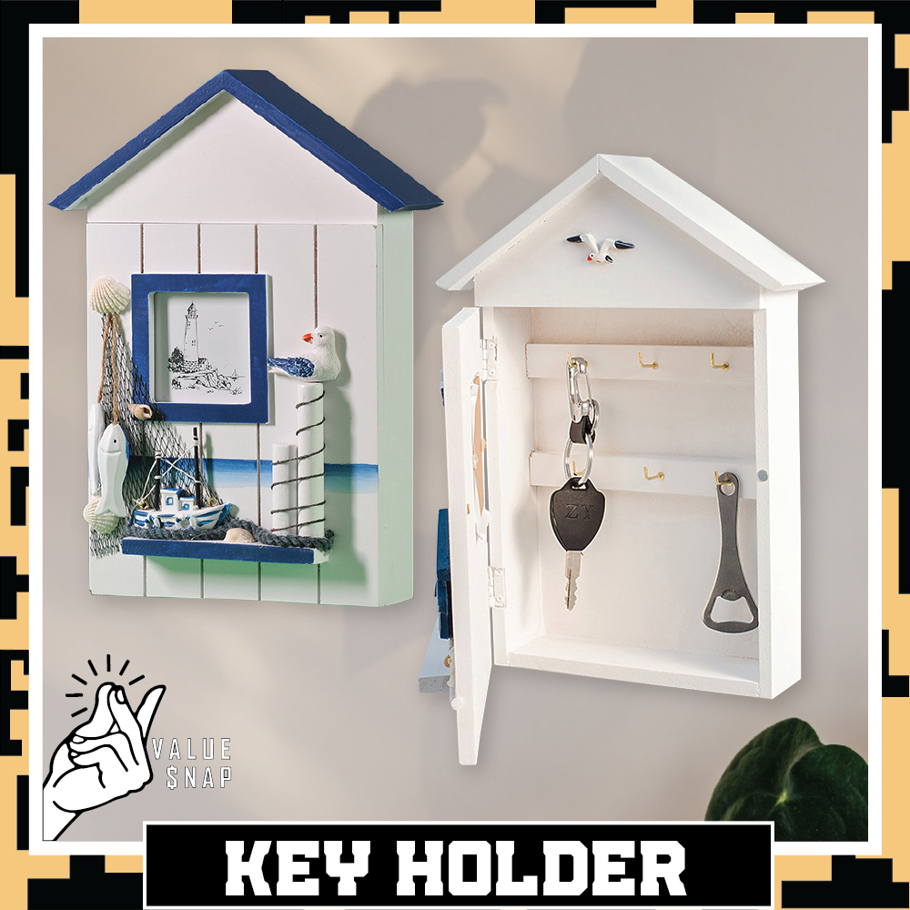 Key Holder Wall Home Decor Tempat Gantung Kunci Key Cabinet Box Storage ...