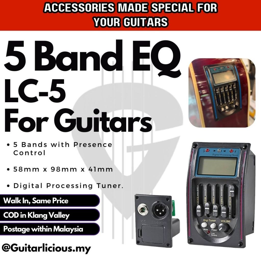 5 Band Active Equalizer / Pick Up with built-in Tuner and LCD Display ...
