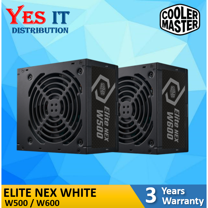 Cooler Master Elite NEX W500 (500W) / W600 (600W) 230V Power Supply Unit (MPW-5001-ACBW-BUK ...