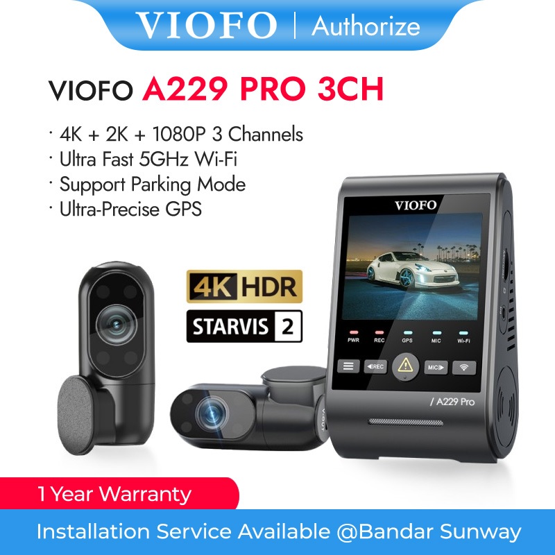 VIOFO A229 Pro 3CH [Front 4K] [Rear 2K] [Interior 1080P IR] Dashcam ...
