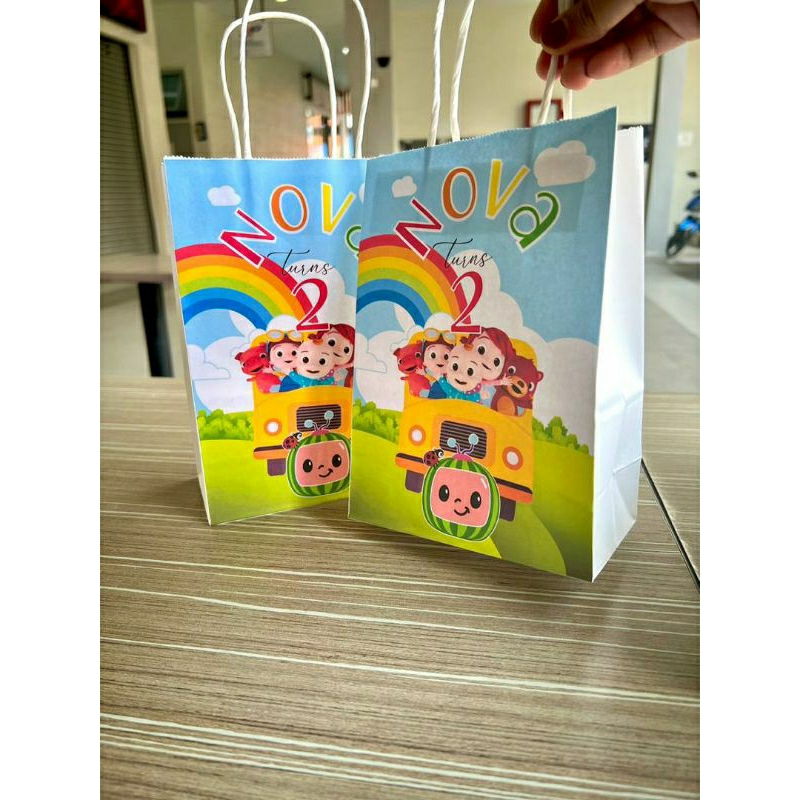 Cocomelon Theme Birthday Party Paperbag Bottle Label Stickers Chipsbag ...