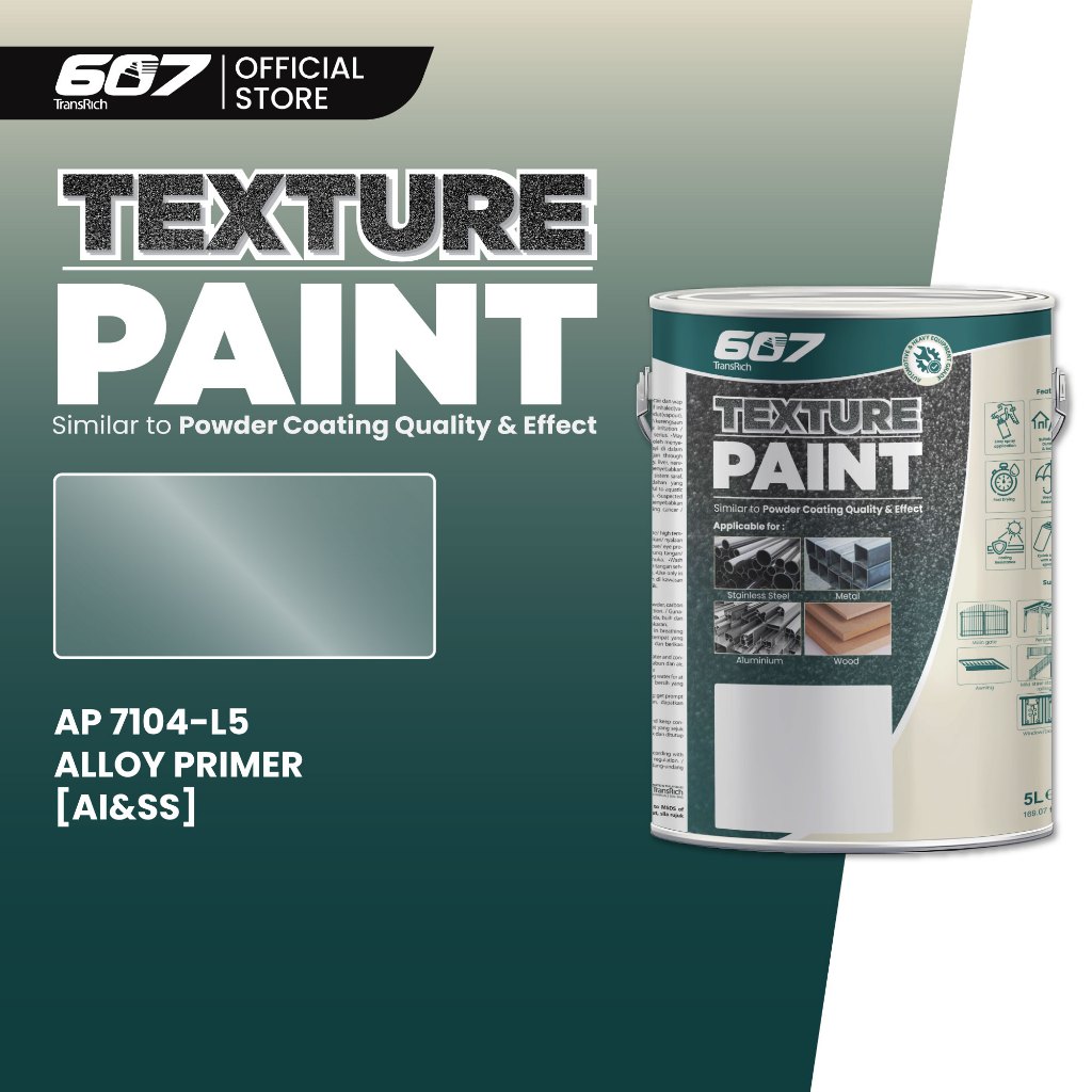 Transrich 607 Alloy Primer AP7104 5 Liter Paint- For Texture Paint ...
