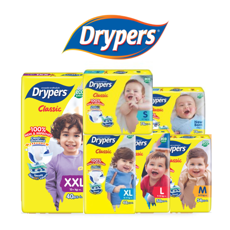 Drypers Classic S70 / M54 / L50 / XL44 / XXL40 (1 pack) | Shopee Malaysia
