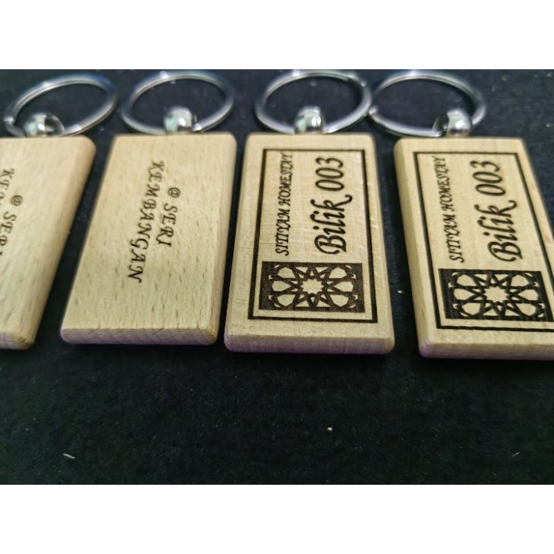 Wooden Keychain Engrave | Ukir Nama | Gift | Souvenir | Shopee Malaysia