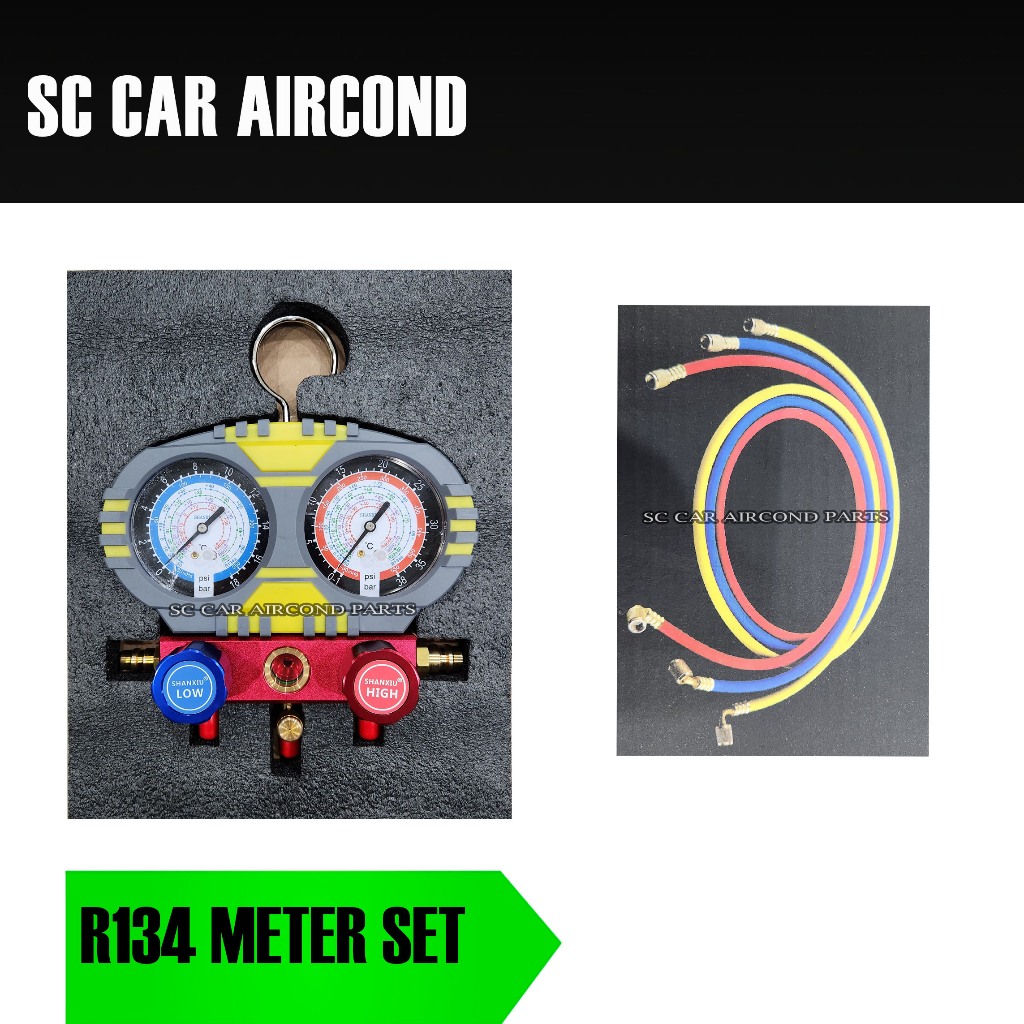 R134 METER SET - MANIFOLD GAUGE + METER HOSE (CAR AC TOOL) | Shopee Malaysia