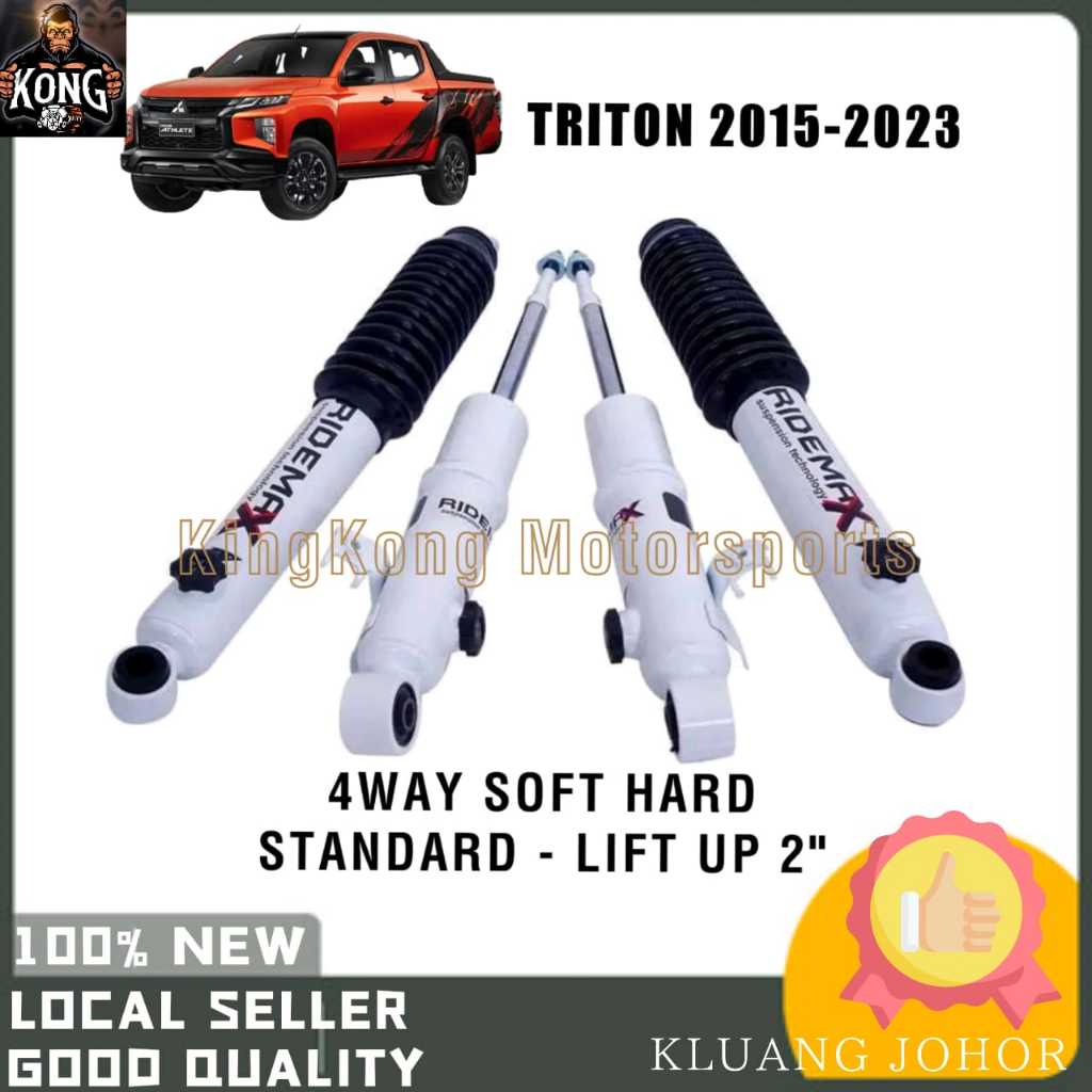 THAILAND RIDEMAX ADJUSTABLE ABSORBER TRITON 2015-2023 4STEP HIGH LOW ...