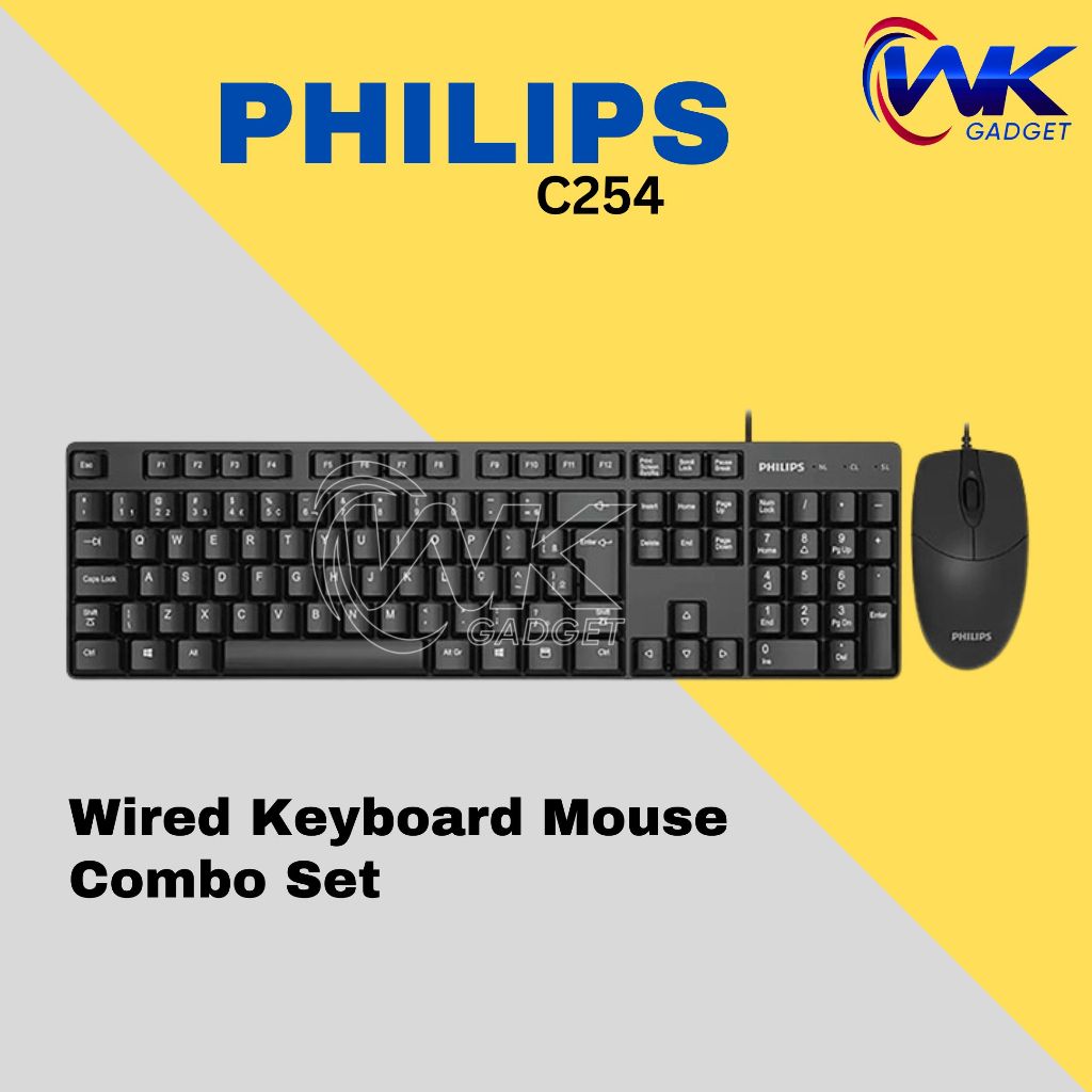 Philips Keyboard and Mouse Combo Set For PC Computer Office USB Wired ...