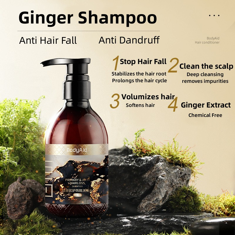[100% ORIGINAL] 300ml Ginger Herbal Extract Shampoo Bodyaid Anti Hair ...