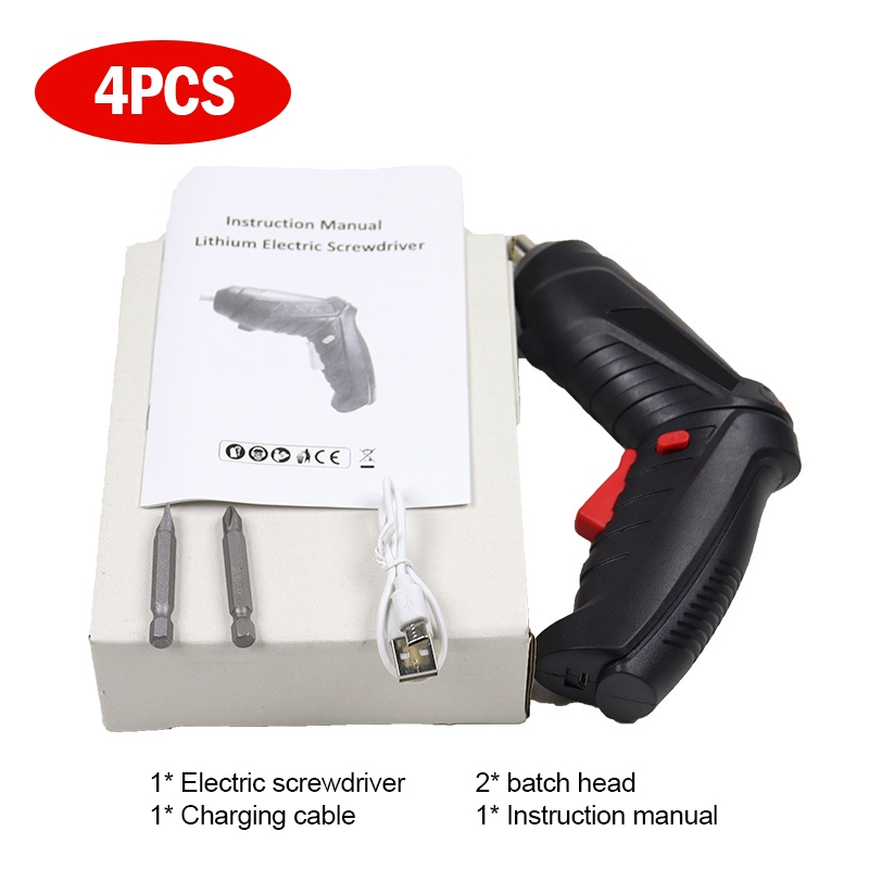 47PCS Cordless Electric Screwdriver Drill 3.6V Rechargeable Pemutar ...