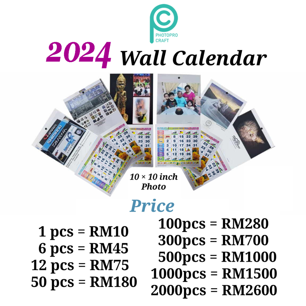 Photopro (12𝐩𝐜𝐬) Wall Calendar 10x10 Horse 2024 / Kalendar Kuda 2024 ...