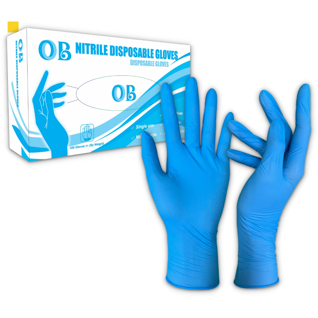 OB -Blue Nitrile Disposable Gloves - Powder Free | Shopee Malaysia