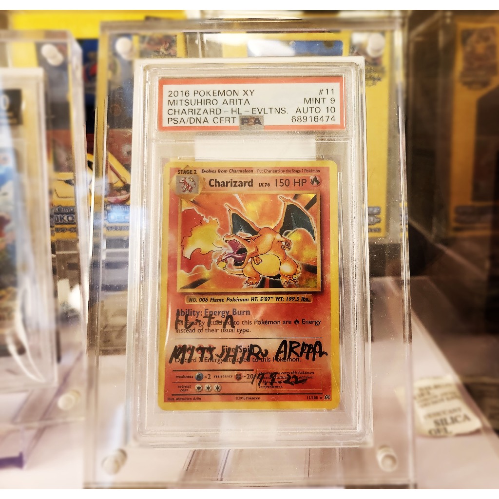 Mitsuhiro Arita Signed 2016 Pokemon Charizard Holo #11 PSA 9 PSA/DNA 10 ...