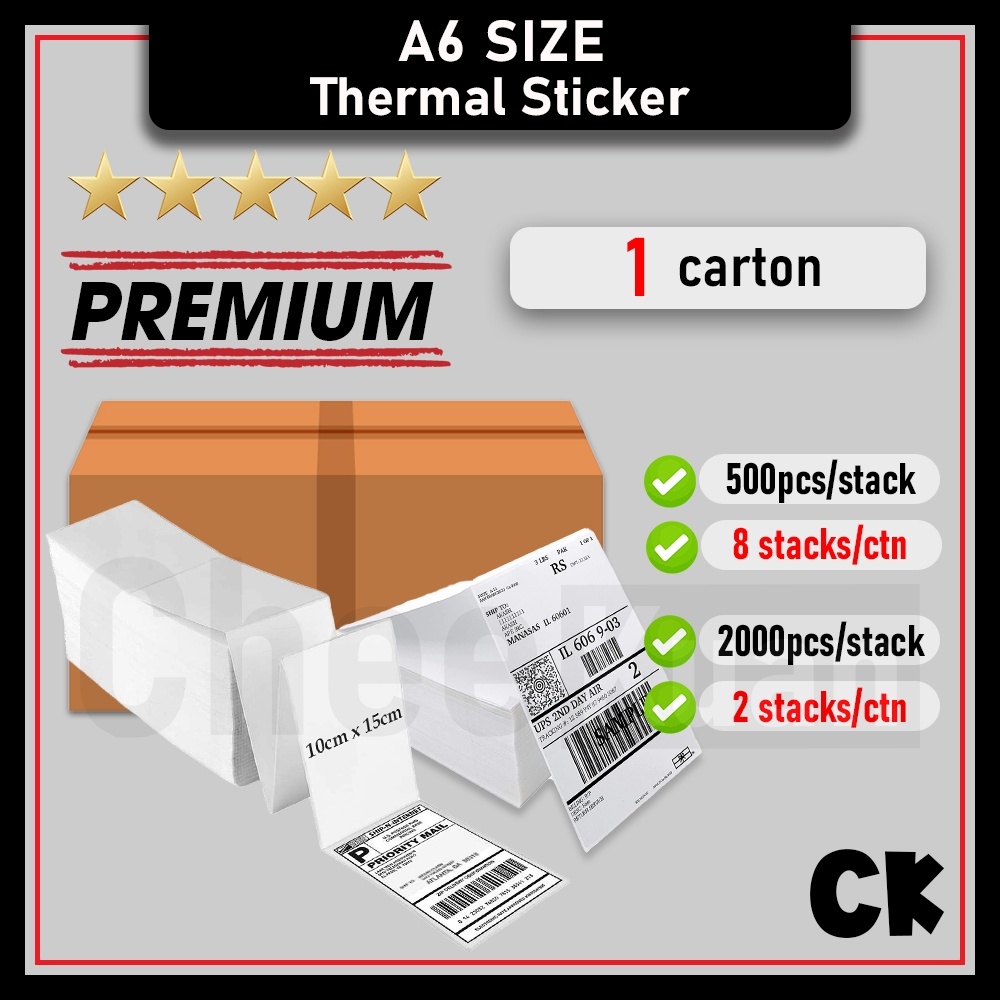 500pcs & 2000pcs 1 Carton Thermal Paper Label Sticker 10 x 15 cm Airway ...