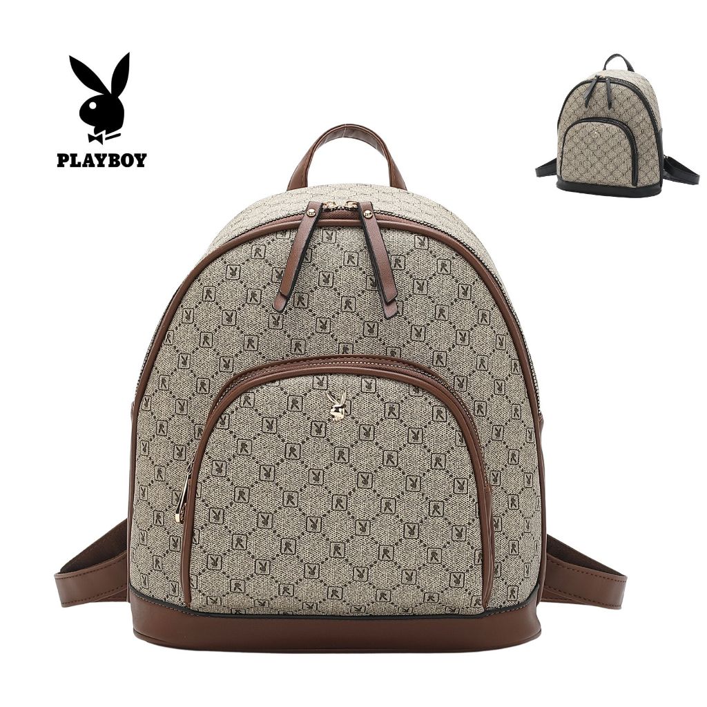 PLAYBOY Ladies Monogram Backpack - Multi Color BYU 2108 | Shopee Malaysia