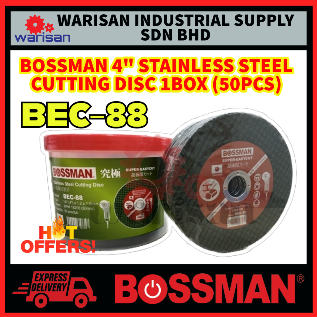 BOSSMAN 4" STAILESS STEEL CUTTING DISC 1BOX (50PCS) | Shopee Malaysia