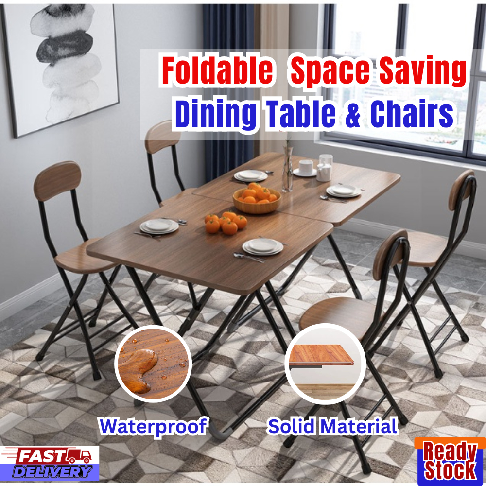 COOKY9 READYSTOCK Foldable Dining Table Foldable Dining Chair Simple ...