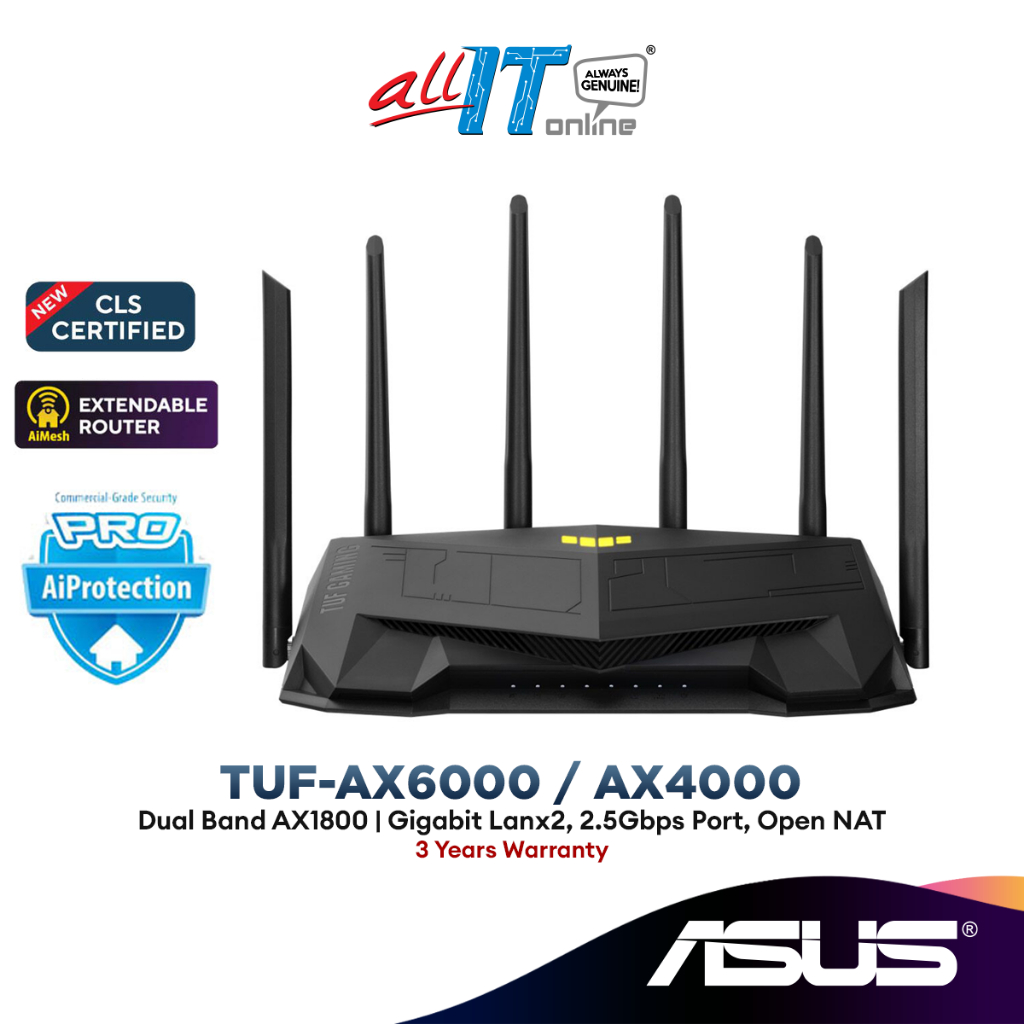 Asus TUF-AX6000/ TUF-AX4200 Dual Band WiFi 6 AiMesh AiProtection ...