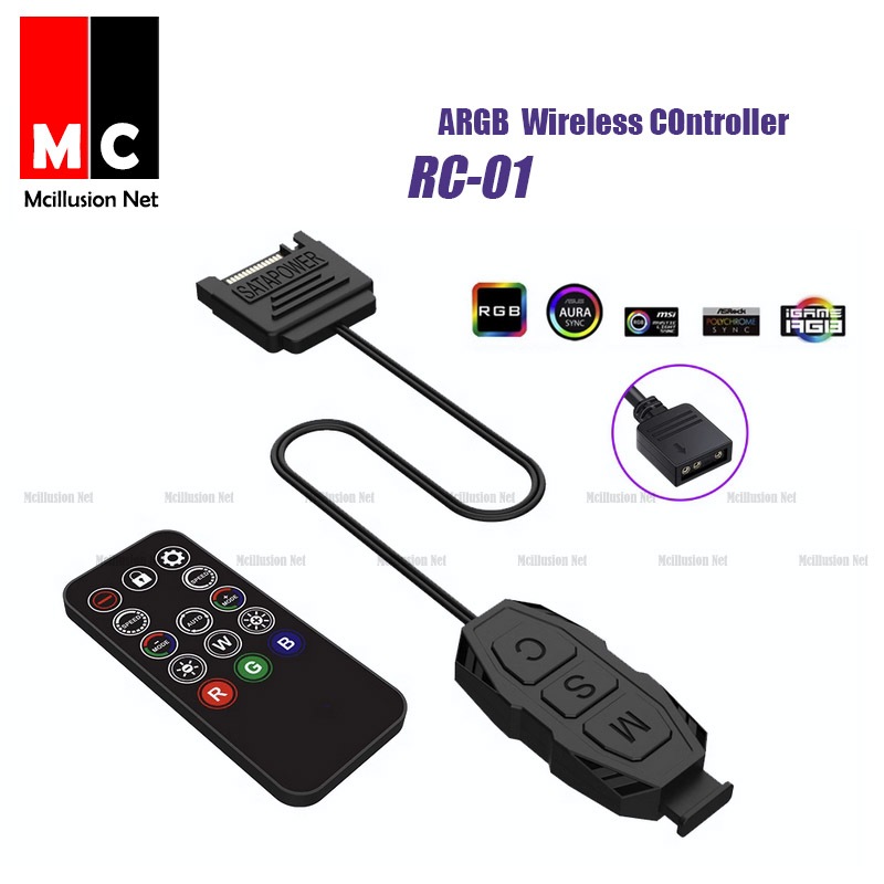 EZ RC-01 5V3pin 3pin ARGB controller 3pin chassis fan light with RGB ...