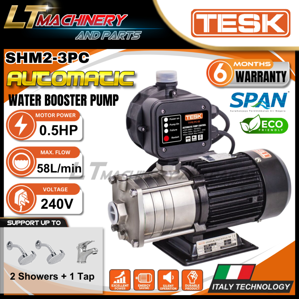 (Super Silent)TESK SHM-Series Automatic Home Pressure Water Booster ...