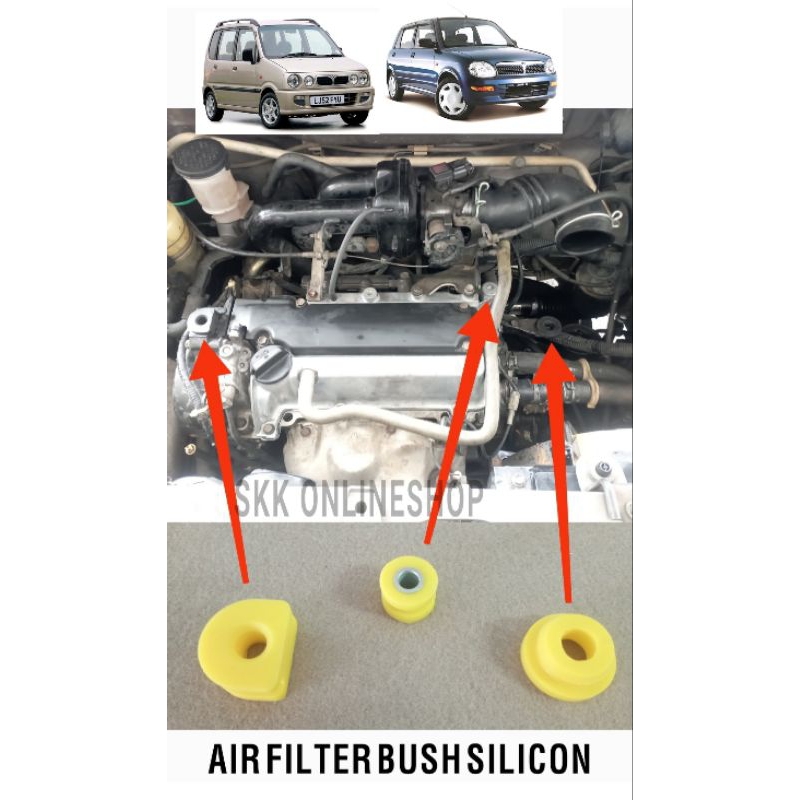 AIR FILTER HOUSING BUSH SET SILICON PERODUA KELISA, KENARI, KANCIL 850 ...
