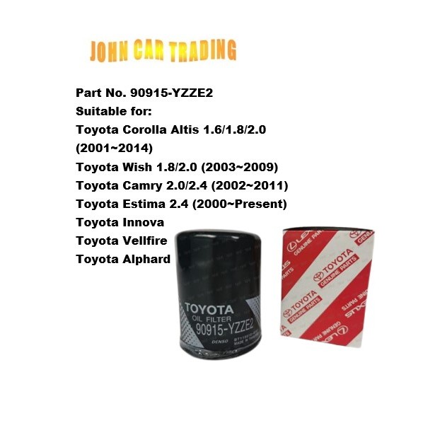 Original Toyota Genuine Oil Filter 90915-YZZE1 , 90915-YZZE2 , 90915 ...