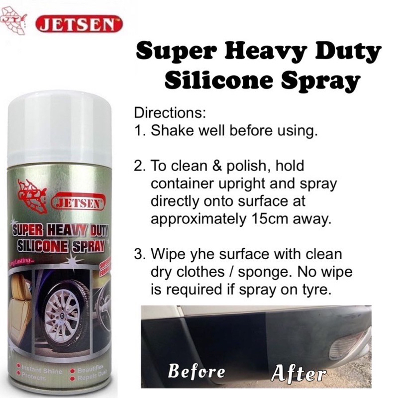 400ml JETSEN Super Heavy Duty Silicone Spray Long Lasting And ...