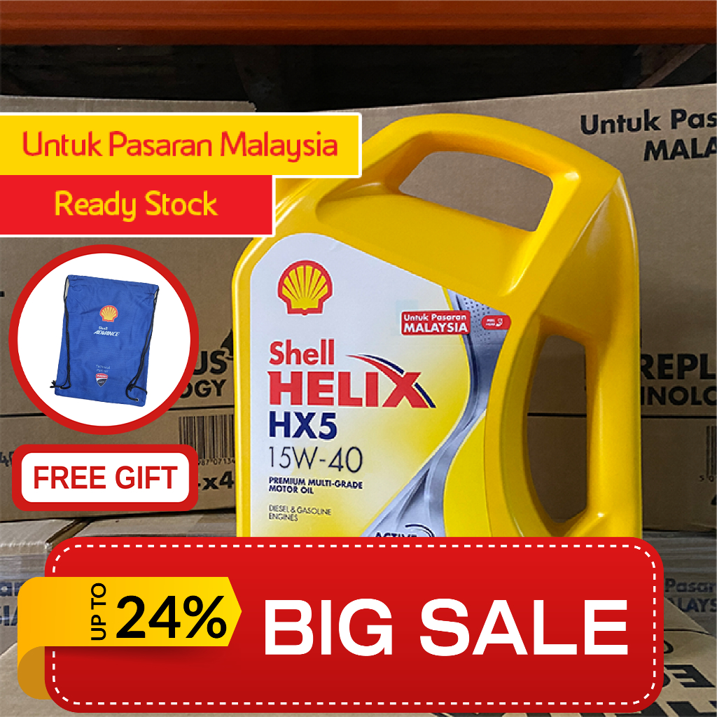 Shell Helix HX5 15W-40 Mineral Engine Oil (4L) | Shopee Malaysia