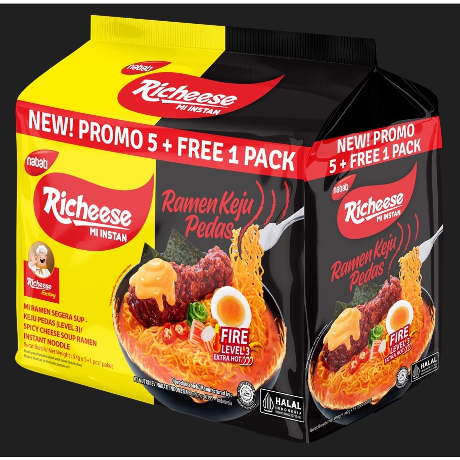Richeese Mi Instan Pedas Noodles (Mi Goreng Keju/ Mi Goreng Ayam/ Mi ...