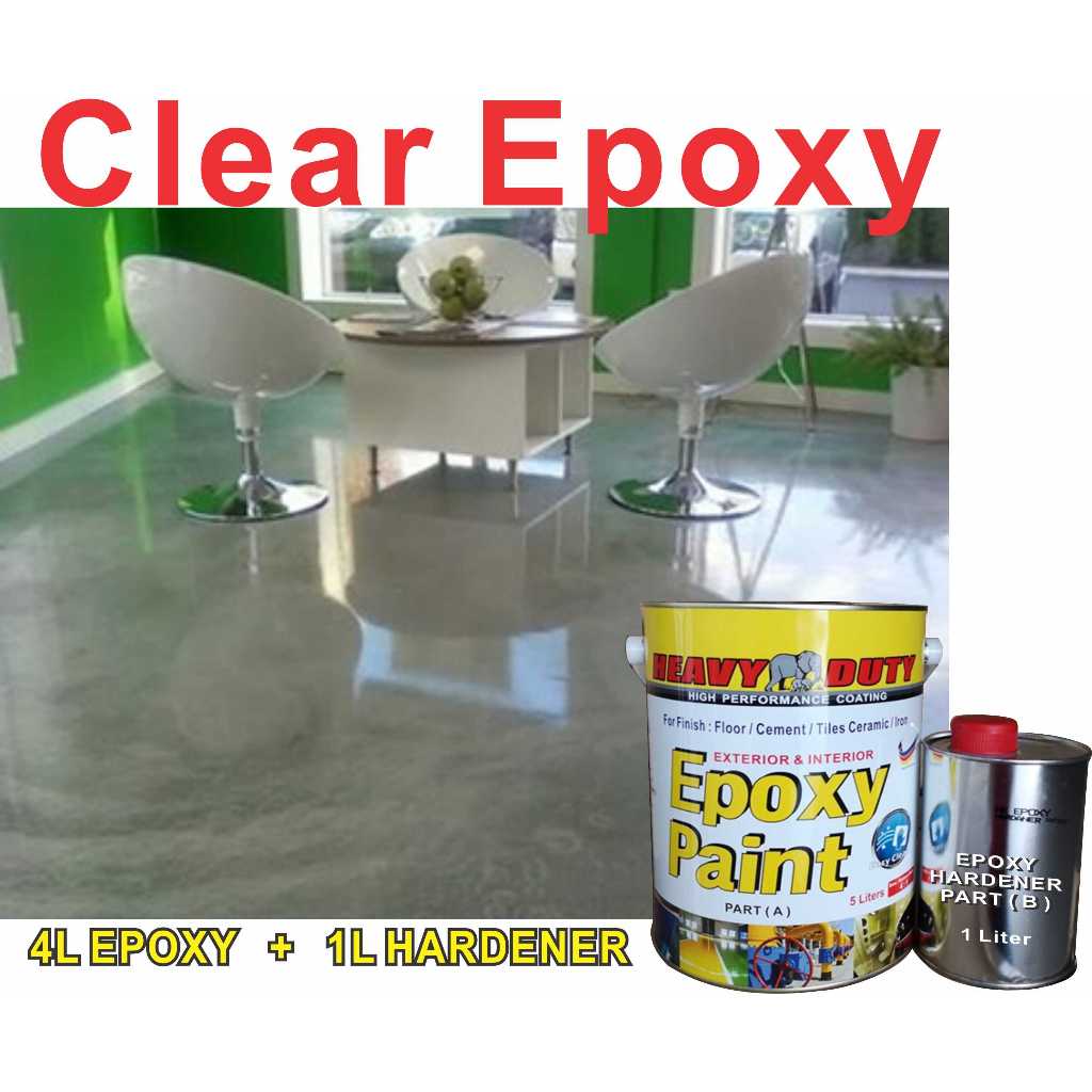 Epoxy Coating Clear Coat (5L CLEAR COAT ) HEAVY DUTY PAINT / SET ...