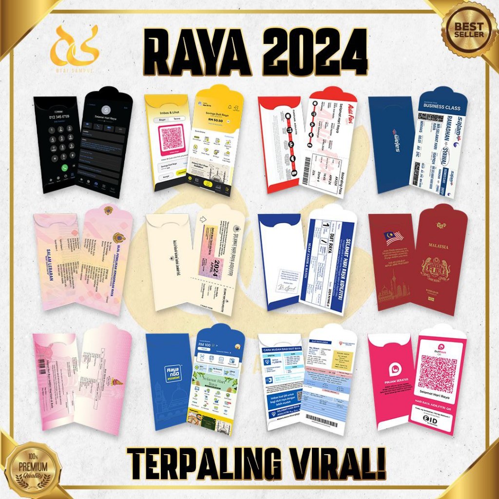 10PCS SAMPUL RAYA 2024-design terbaru kualiti tinggi stok ready SALE ...