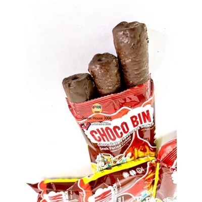 10 Pcs LATEST PACKING Choco Bin Fully Chocolate Coated Snack Keropok ...