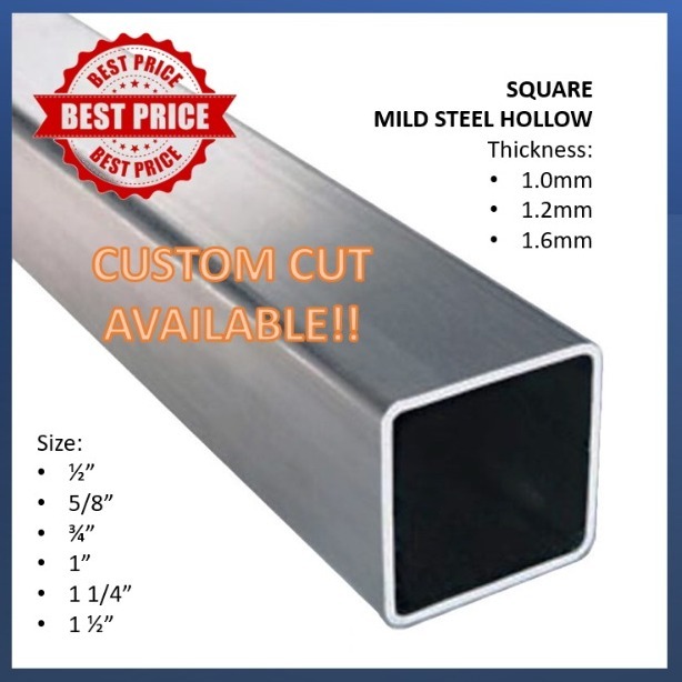 (5/8" x 5/8") BESI CustomCUT_Mild Steel Hollow_1.2mm_DIY Project_Grill ...