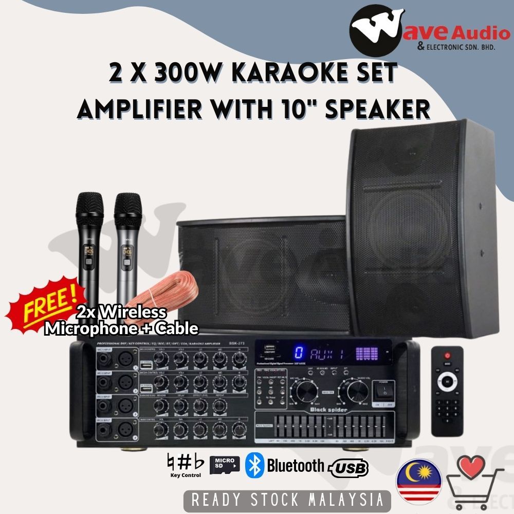 Black Spider Home Karaoke Set Karaoke System Amplifier, 10" Wave ...