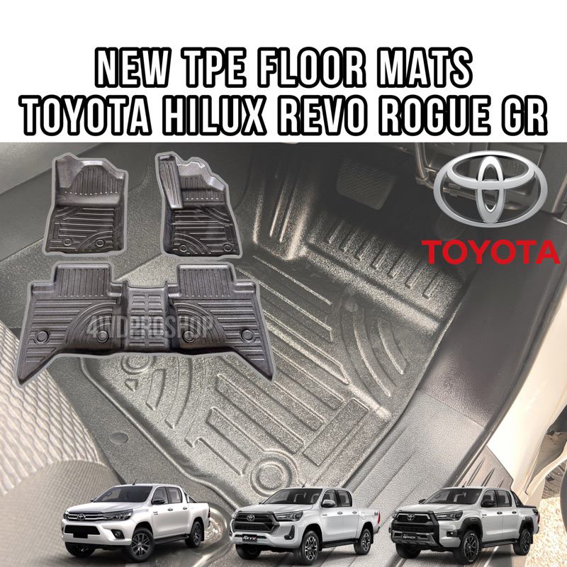 TPE foot mats Toyota Revo Rocco Rogue GR Sport 2015 2023 2.4 2.8 2023 ...