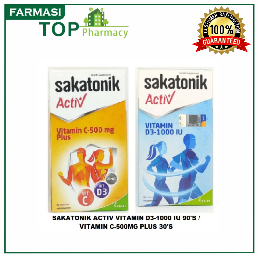 SAKATONIK ACTIV VITAMIN D3-1000 IU 90'S / VITAMIN C-500MG PLUS 30'S ...