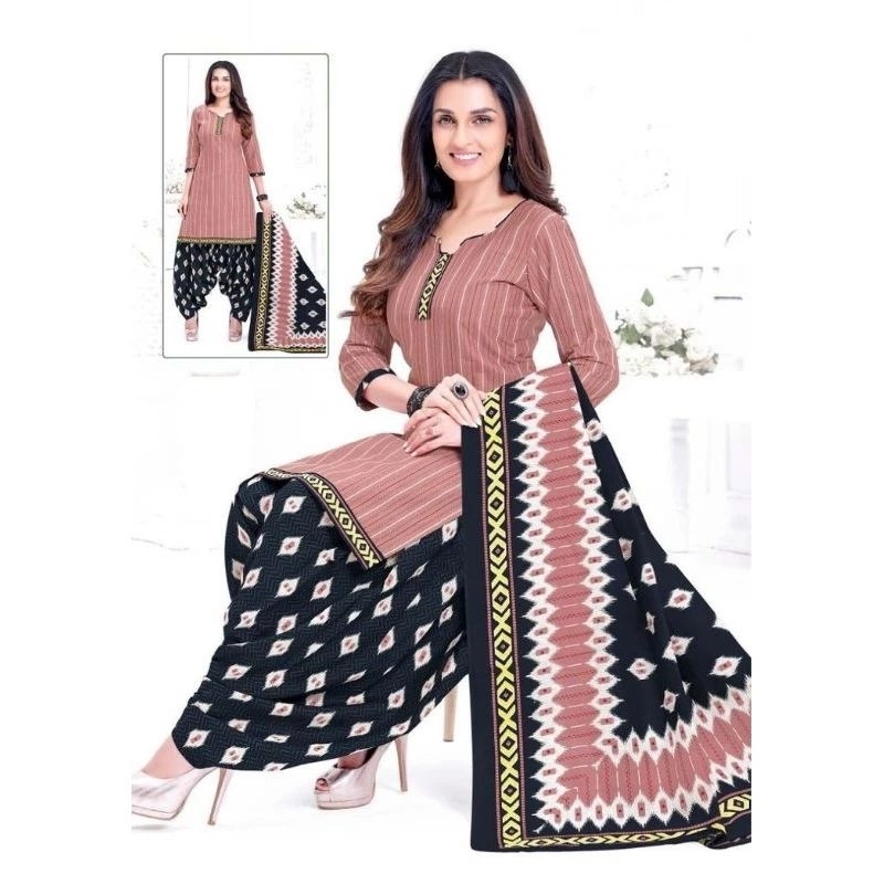 [3XL-5XL] PRANJUL Cotton Patiala Punjabi Suit Readymade / Baju ...