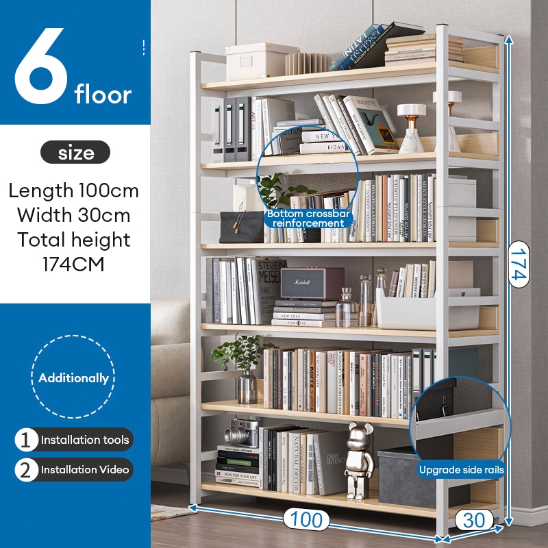 5/4 Tier Book shelf Rack Modern Wood Home Office Metal shelf Display ...