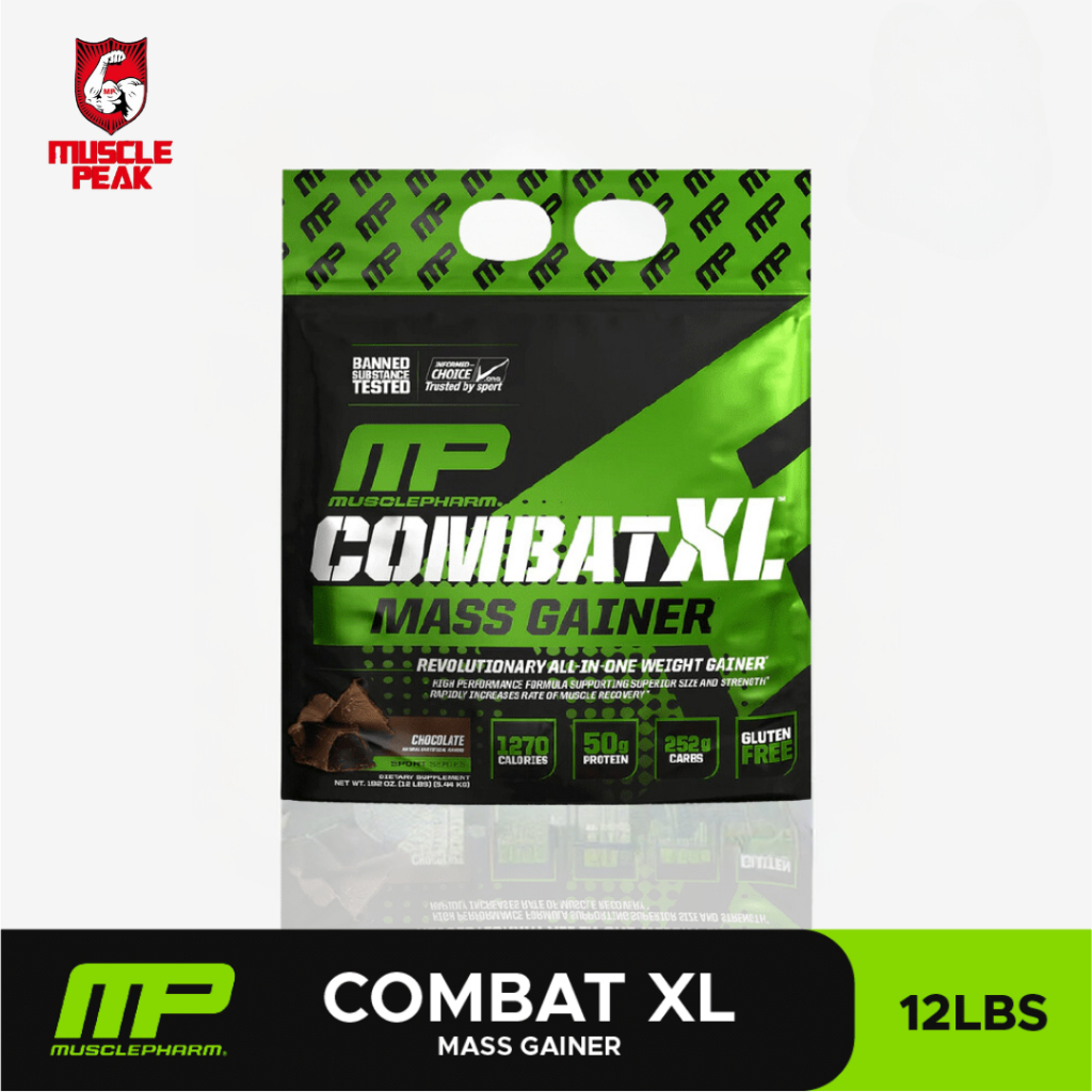 MusclePharm Combat XL Mass Gainer, 12lbs - Chocolate - Weight & Mass ...