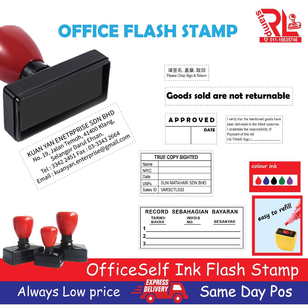 SMALL SIZE Rubber Stamp / Pre Ink Rubber Stamp / Self Ink Rubber Stamp ...