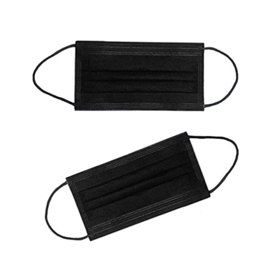 50pcs Full Black colour 3ply Face mask Non Medical Disposable Mask full ...